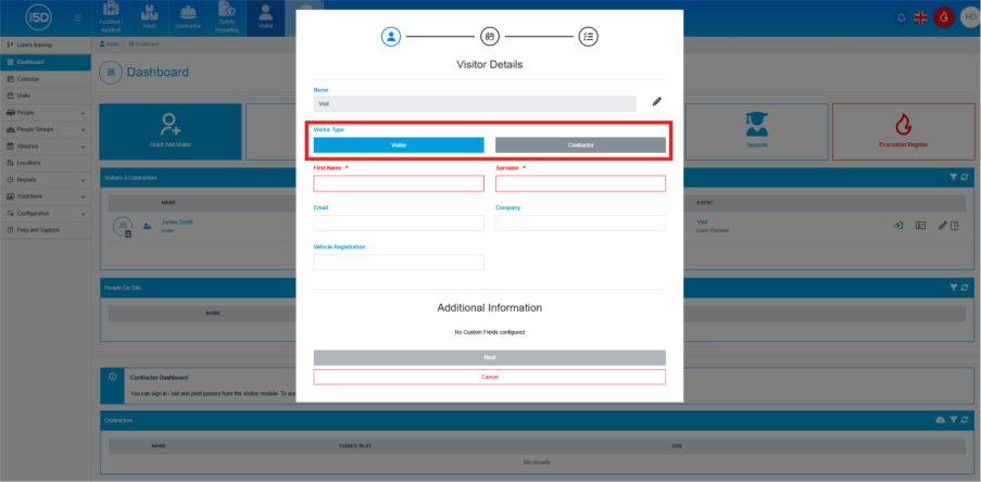 How to Quick Add a Visitor