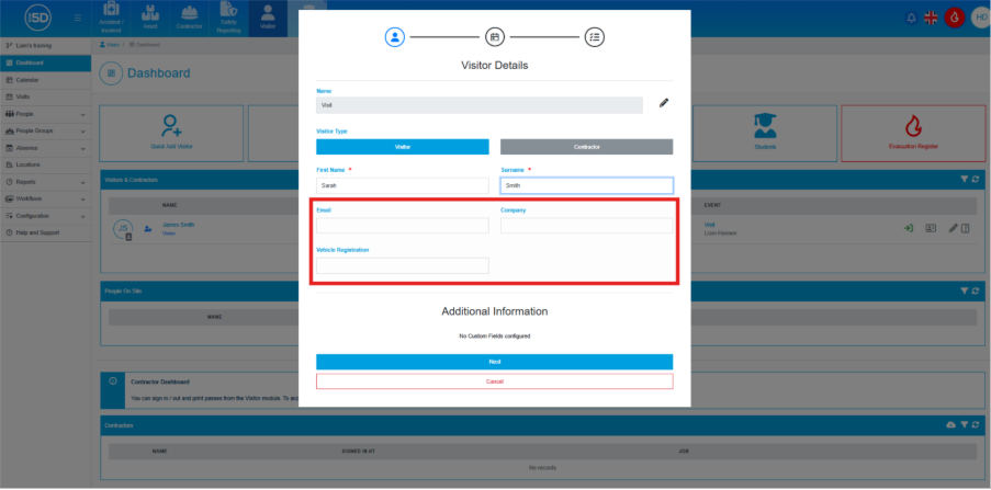 How to Quick Add a Visitor