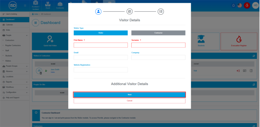 How to add a Visitor